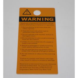 Caution Tag | 1/2SS-3C-125 | JET Tools