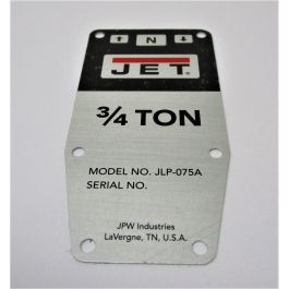 Name Plate Jlp-75A | LM000050 | JET Tools