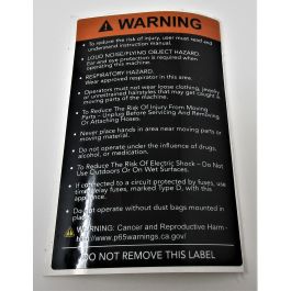 Warning Label | LM000067 | JET Tools